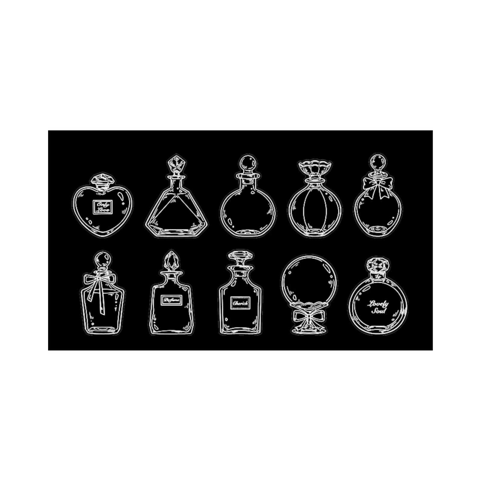 PAPERWRLD - 20pcs PET Transparent Glass Container Stickers