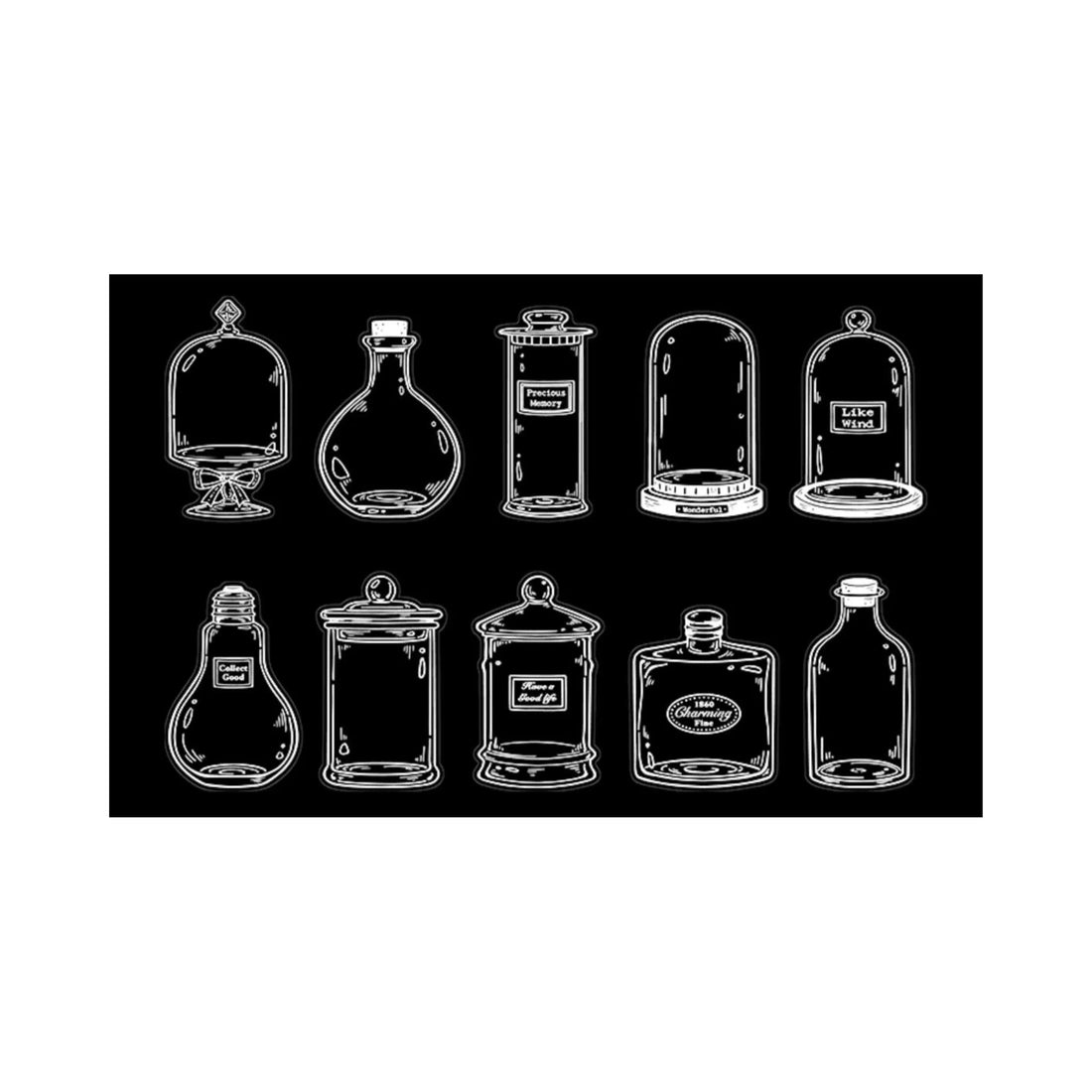 20pcs PET Transparent Glass Container Stickers – Up 60% Off at PaperWrld