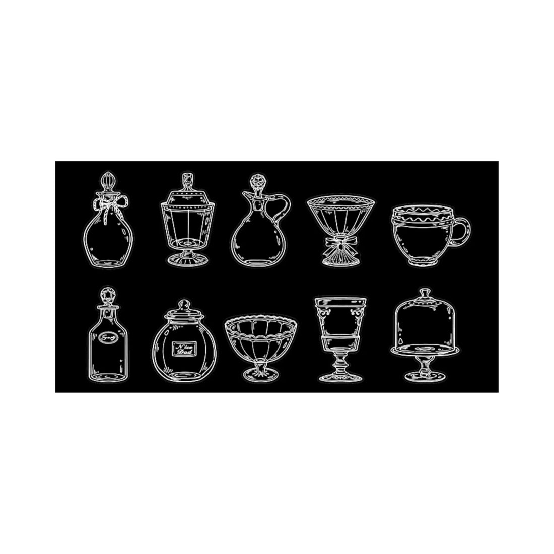 20pcs PET Transparent Glass Container Stickers – Up 60% Off at PaperWrld