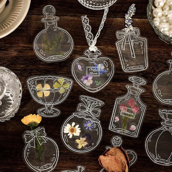 20pcs PET Transparent Glass Container Stickers – Up 60% Off at PaperWrld