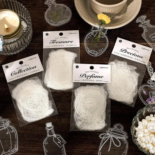 20pcs PET Transparent Glass Container Stickers – Up 60% Off at PaperWrld