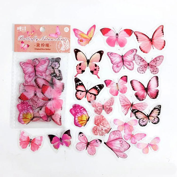 PAPERWRLD - 40 Pcs PET Butterfly Stickers