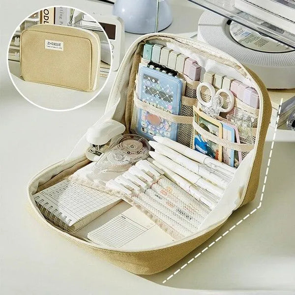 PAPERWRLD - Creative Rigid Organizer Pencil Case with 8 Mesh Pockets