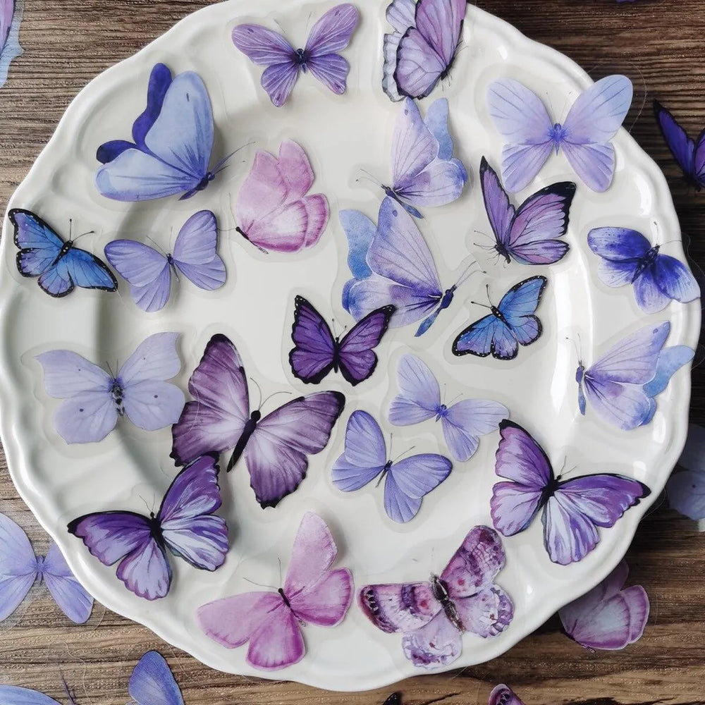 PAPERWRLD - 40 Pcs PET Butterfly Stickers