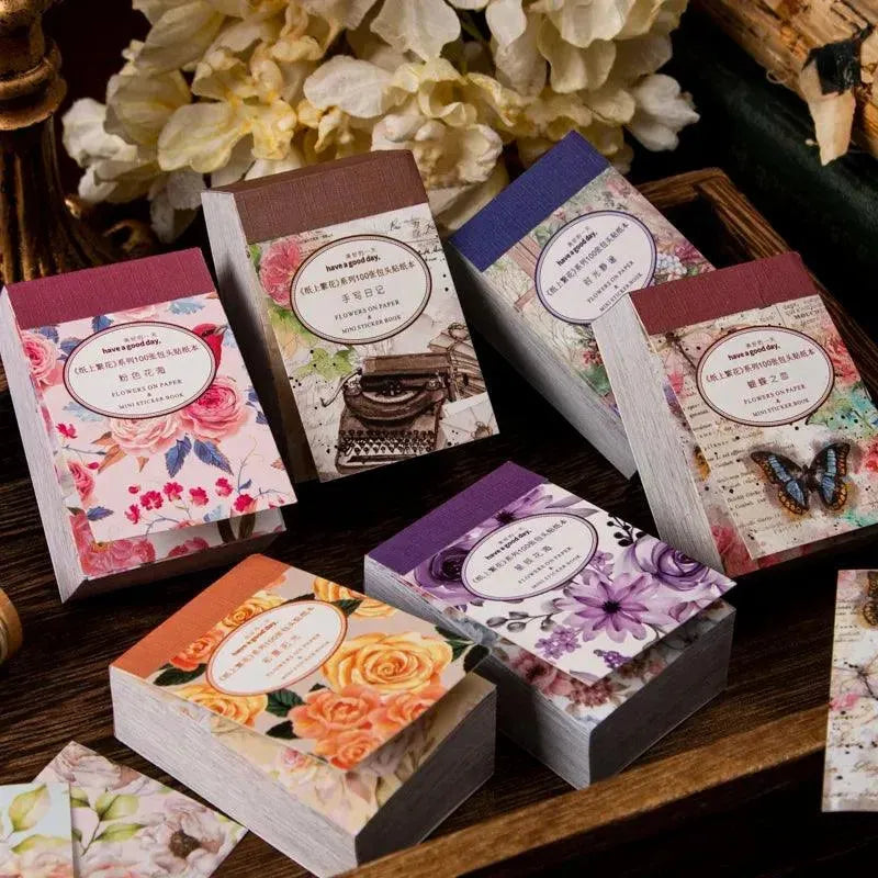 PaperWrld - Mini Sticker Book – 100 Decorative Japanese Paper Stickers