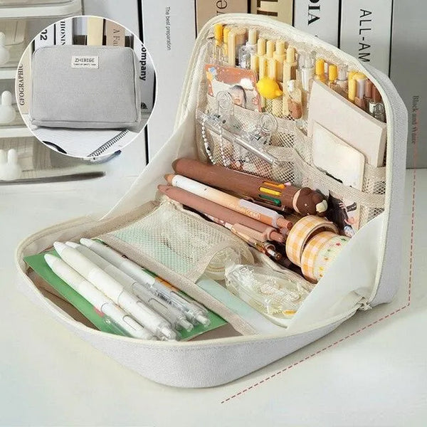 PAPERWRLD - Creative Rigid Organizer Pencil Case with 8 Mesh Pockets