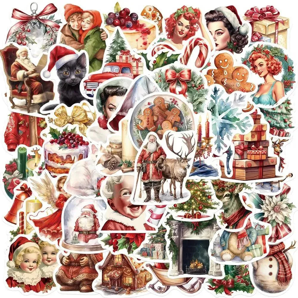 Christmas Retro Noel Die-Cut Sticker Pack – Up 60% Off at PaperWrld