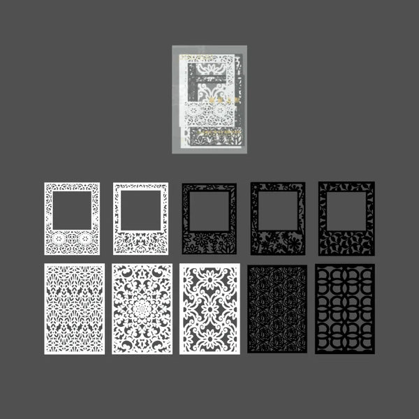 PAPERWRLD - Embossed Paper Aesthetic Window Frame 20 Sheets