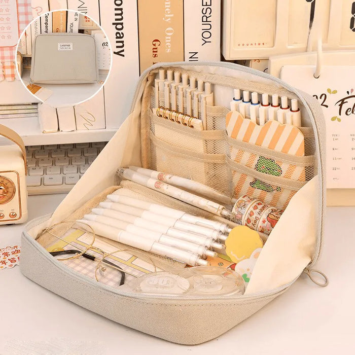 PAPERWRLD - Creative Rigid Organizer Pencil Case with 8 Mesh Pockets