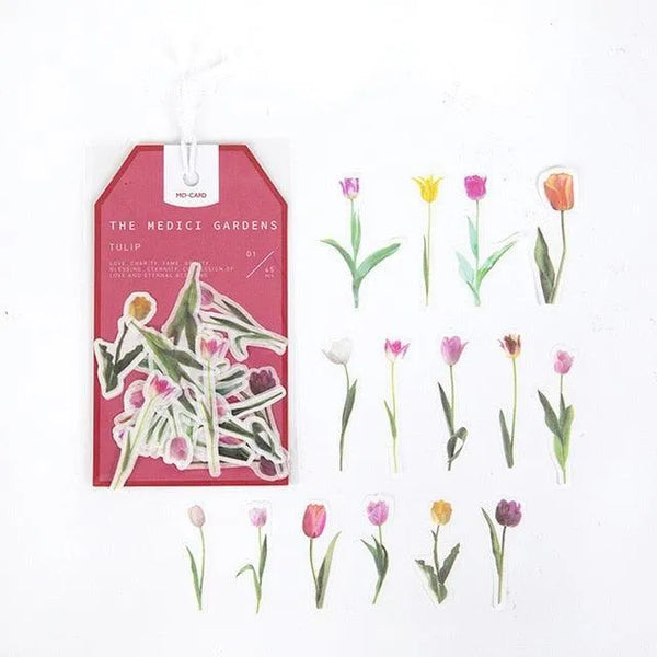 The Medici Gardens Sticker Pack - 45 Pcs Botanical Washi Stickers – Up ...