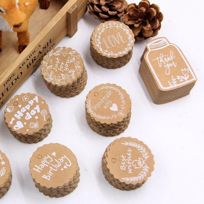 PAPERWRLD - 50PCS Kraft Paper Thank You Tags