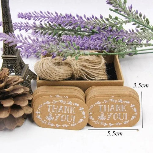 PAPERWRLD - 50PCS Kraft Paper Thank You Tags