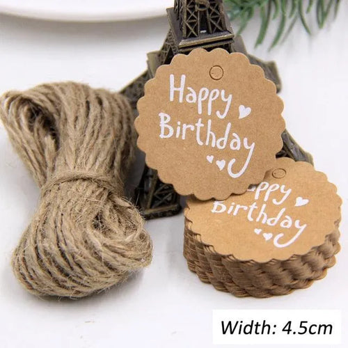 PAPERWRLD - 50PCS Kraft Paper Thank You Tags