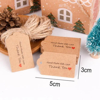 PAPERWRLD - 50PCS Kraft Paper Thank You Tags