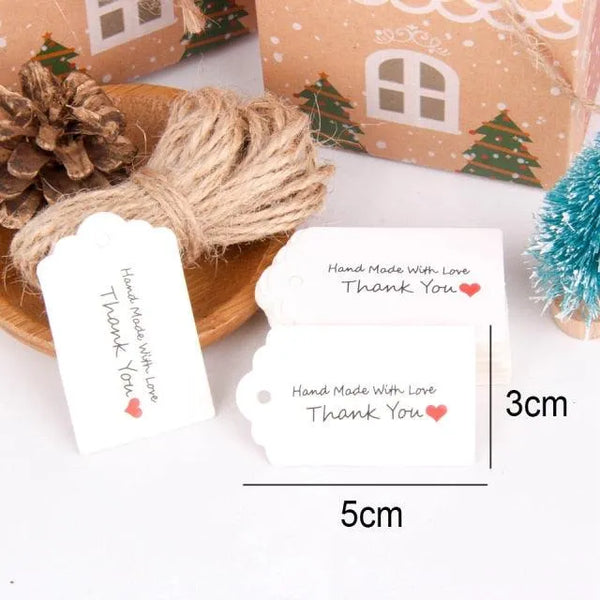 PAPERWRLD - 50PCS Kraft Paper Thank You Tags